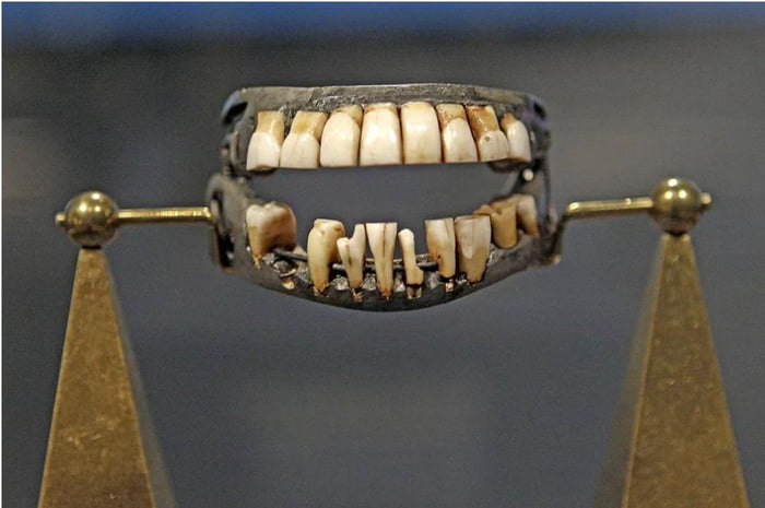 1st US President George Washington's false teeth. - 9GAG