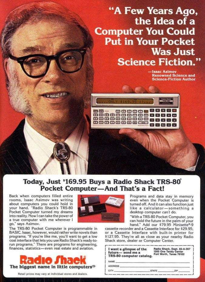 1982 Isaac Asimov for Radio Shack - 9GAG