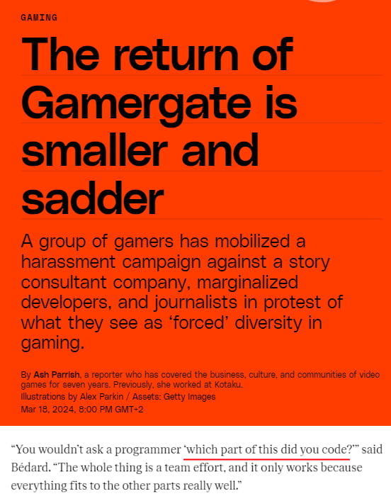 Yes, you absolutely WOULD ask a programmer that. These morons don't even know how game dev works ...