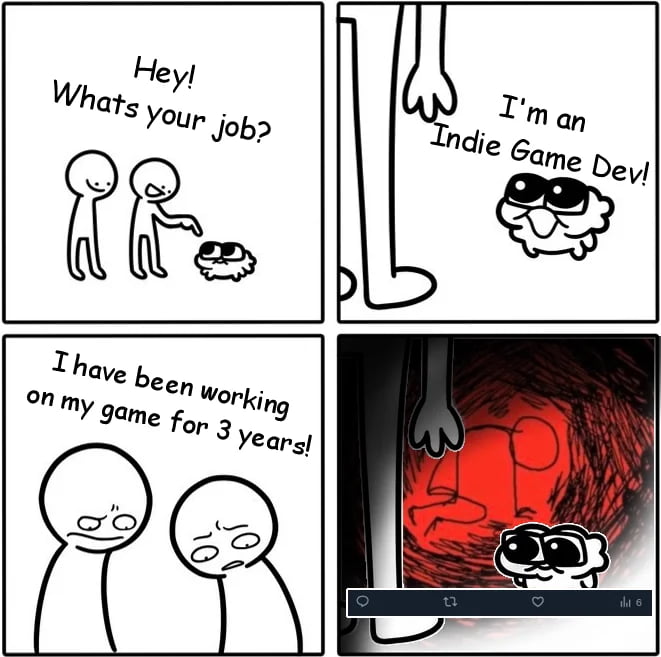 3 years and 6 views later .. any Gamedevs can relate? - 9GAG