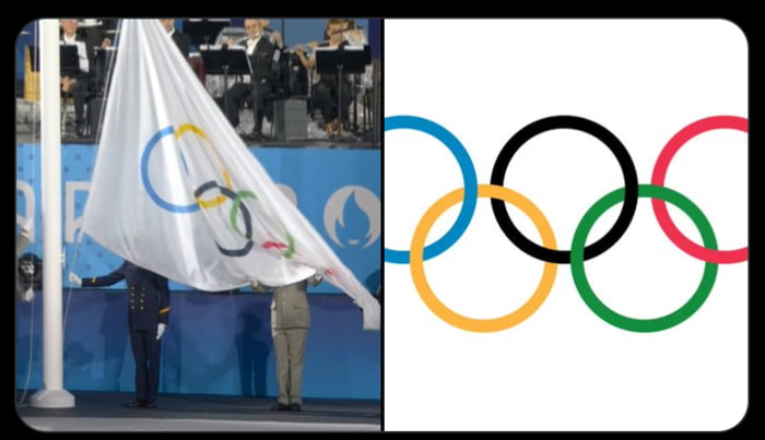 The Olympic Flag was raised upside down. - 9GAG