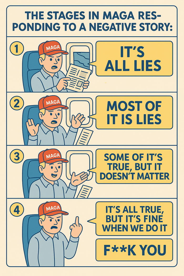 The 4 stages of MAGA - 9GAG