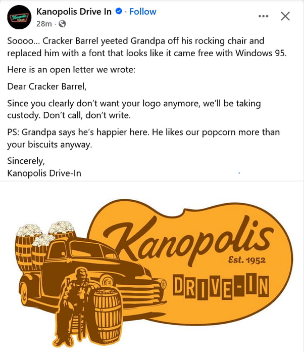 Dear Cracker Barrel.... - 9GAG