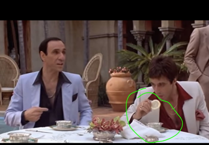 In the 1983 movie Scarface. The character Tony Montana can be seen ...