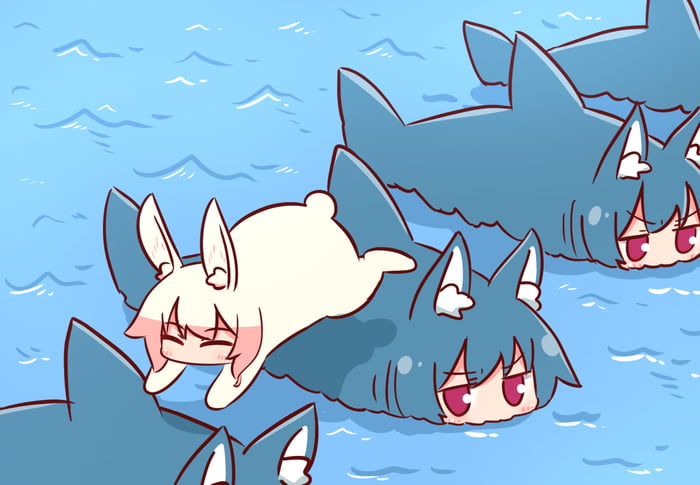 Kemomimi-chan jumping neko-sharks!~! - 9GAG