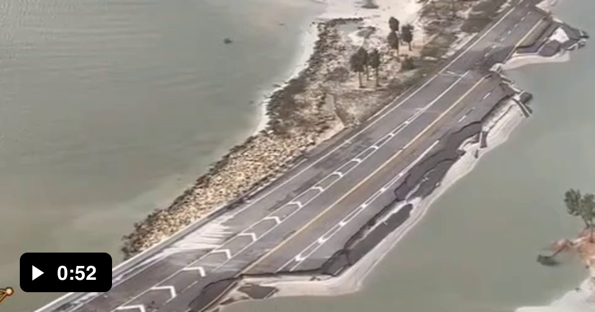 Damage to bridges and residential neighborhoods from hurricane Ian - 9GAG