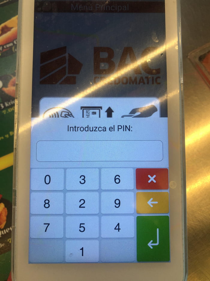 The pin pad for this card machine in Panama (it was like this in ...