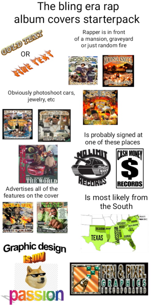The bling era rap album covers starterpack - 9GAG