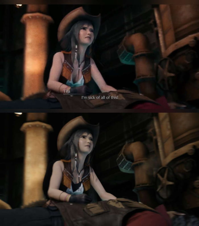 Square Enix just dropped a patch that cenoured Tifa's cowgirl outfit - 9GAG