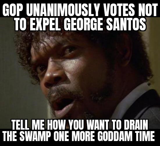 GOP unanimously votes not to expel George Santos - 9GAG