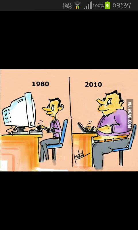 That's what happended?We ate the computer,so it got smaller! - 9GAG