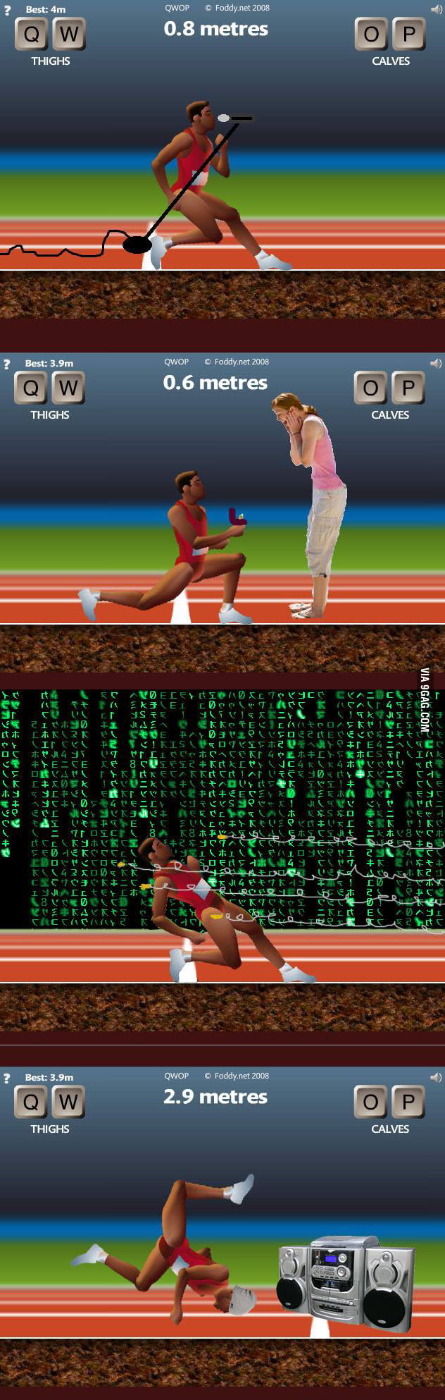 So today my boyfriend played QWOP for the first time. This is what he send me... - 9GAG