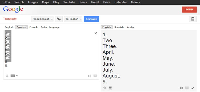 How Google Translate Handles Numbers - 9GAG