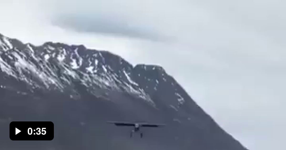 Plane landing nearly vertical due to strong headwinds. - 9GAG