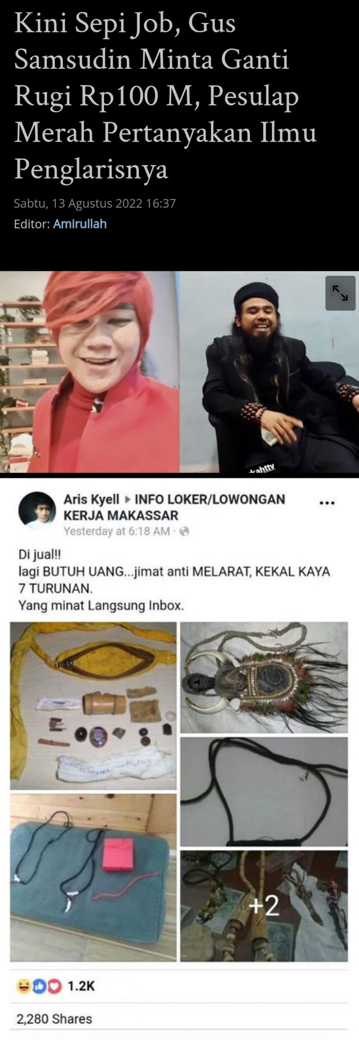 "Kalau dukun bisa penglaris, kenapa mereka koar-koar ketika jobnya sepi ...