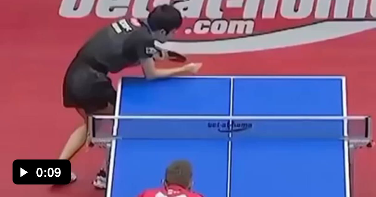 Table tennis player pulls off an impressive counter drive and scores - 9GAG