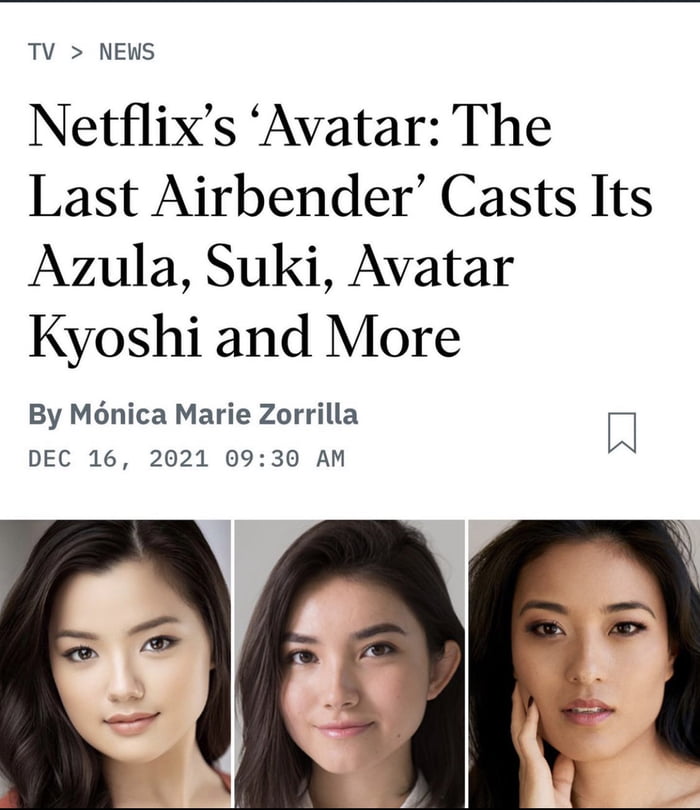 Netflix Live Action ATLA New Female Casts - 9GAG