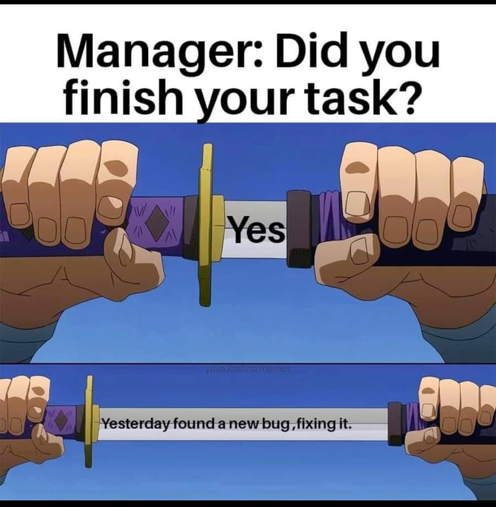 Software Engineering Manager: Did you finish your task? - 9GAG