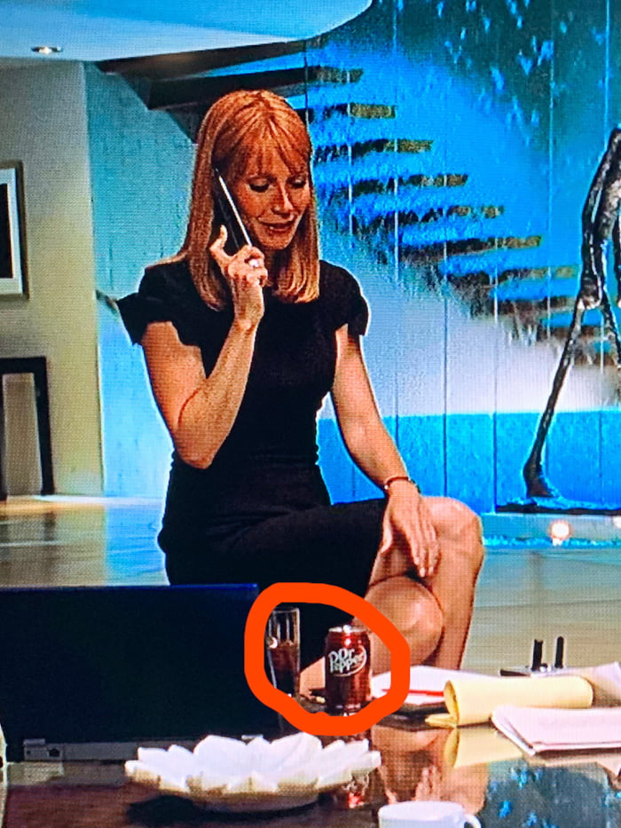 Pepper Potts drinking Dr. Pepper - 9GAG