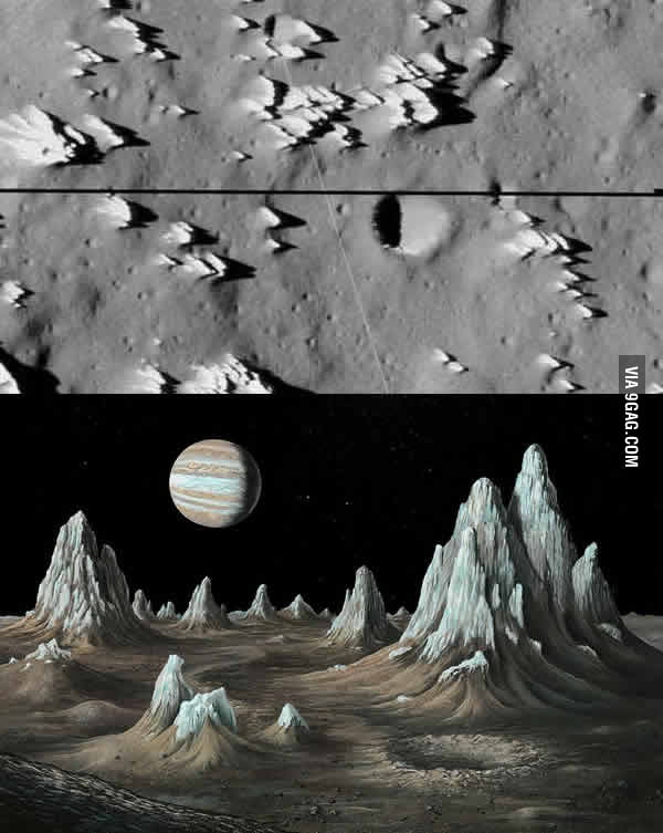 Ice Spires On Jupiter's moon Callisto. - 9GAG