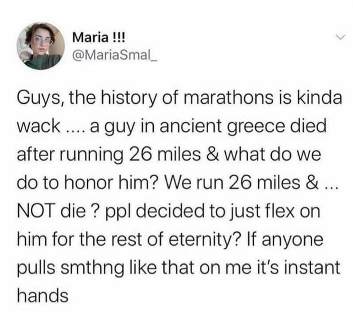The history of marathons is kinda wack… - 9GAG