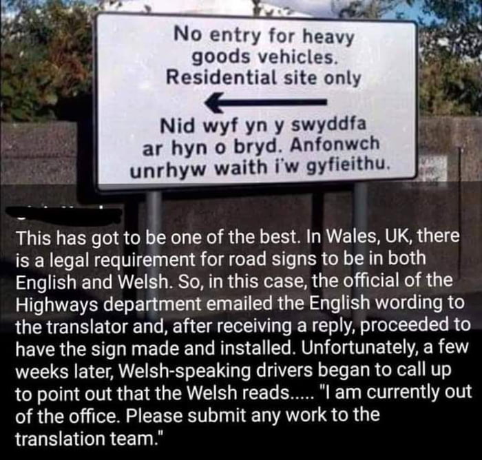 Dodgy Welsh Sign - 9GAG
