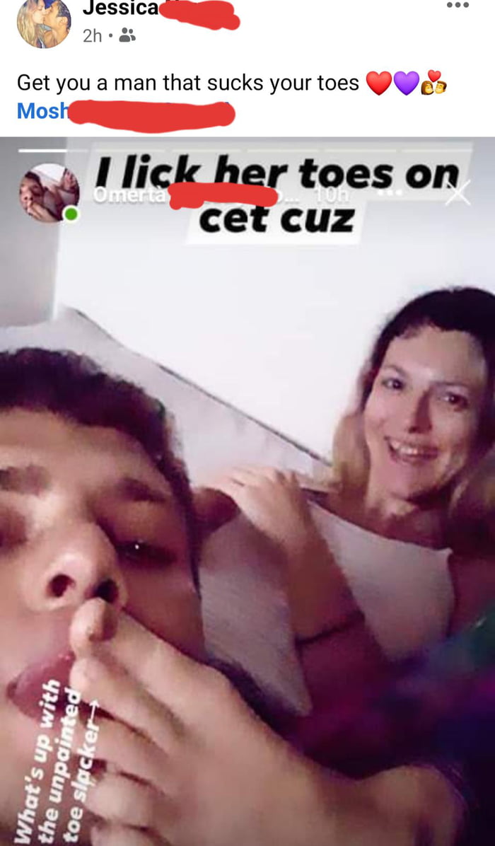 Show off how much your boyfriend loves licking your toes... - 9GAG