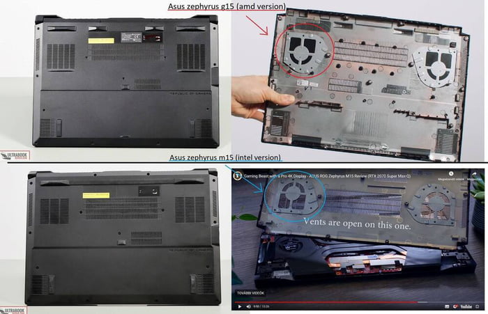Asus Zephyrus G15 Blocks vents on AMD model and has them open on Intel ...