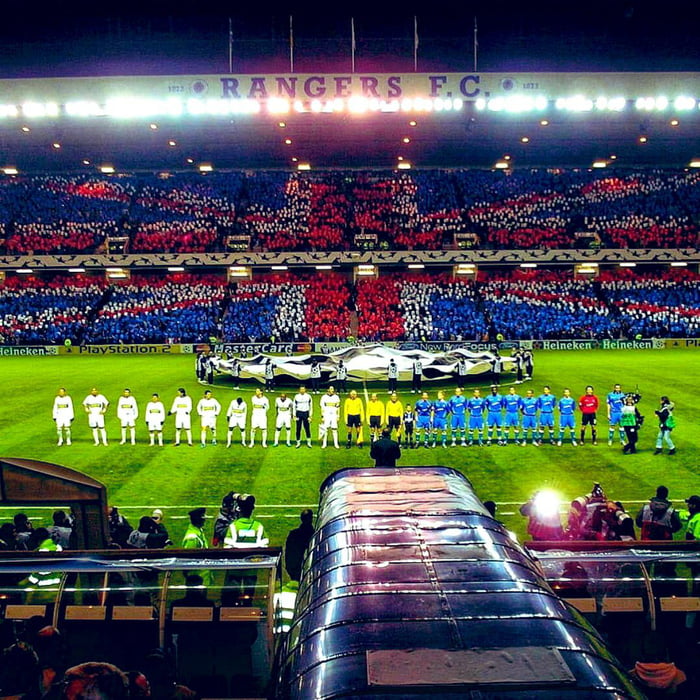 Incredible tifo display at Ibrox Park, Glasgow, Scotland for Rangers FC ...