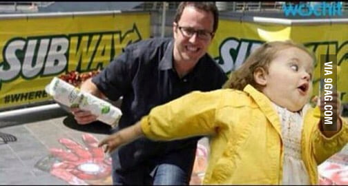 The only time you'll see a fat kid run from a free sandwich - 9GAG
