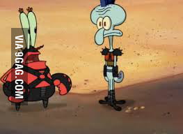 Why is Mr.Krabs wearing a gimp suit in the newest spongebob movie? - 9GAG