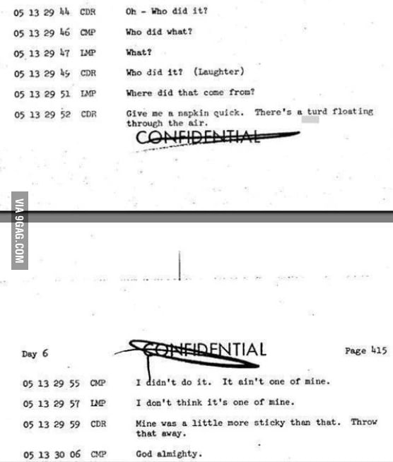 Transcript from the Apollo 11 crew - 9GAG