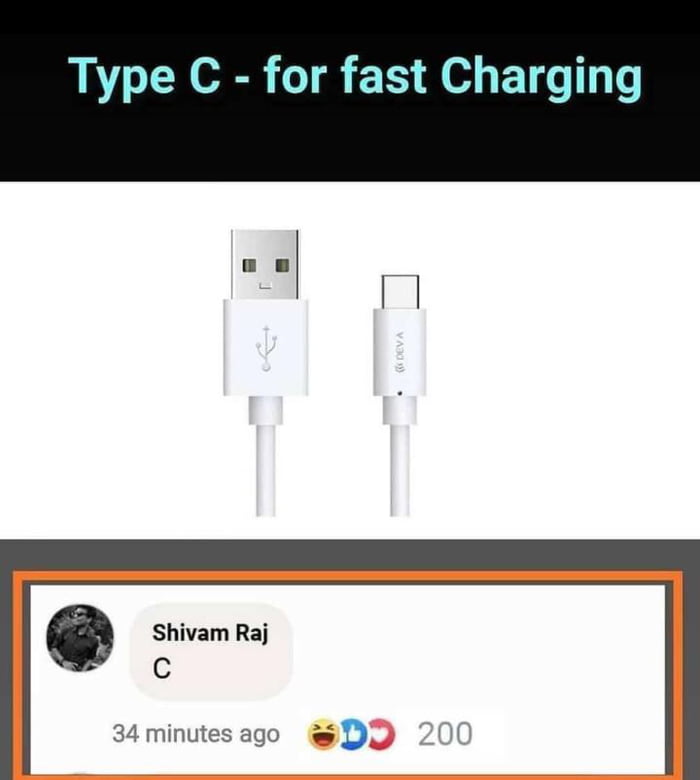 Type C for fast charging - 9GAG