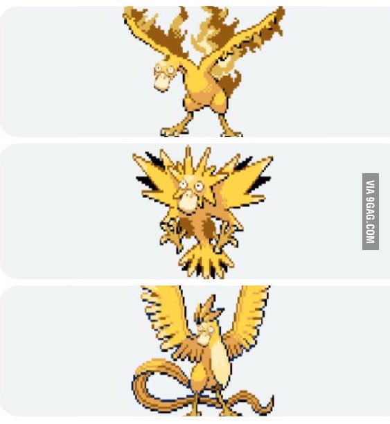 Zapdos, Moltres and Articuno alola form! Look so much better!! - 9GAG
