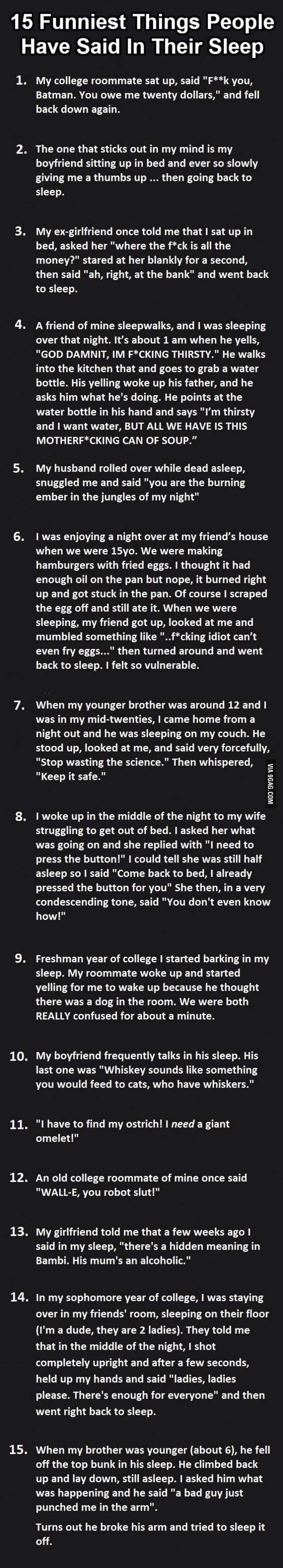 Sleep talking. - 9GAG