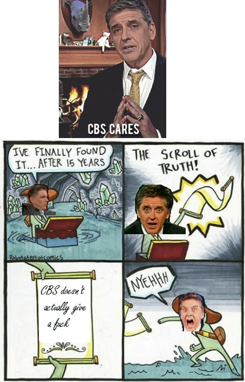 MFW anyone says "CBS cares" (Yes, I know Craig was being sarcastic, it ...