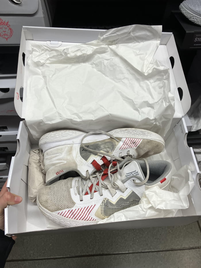 Somebody exchanged their shoes for brand new jordan’s and walked out of the store with free ...