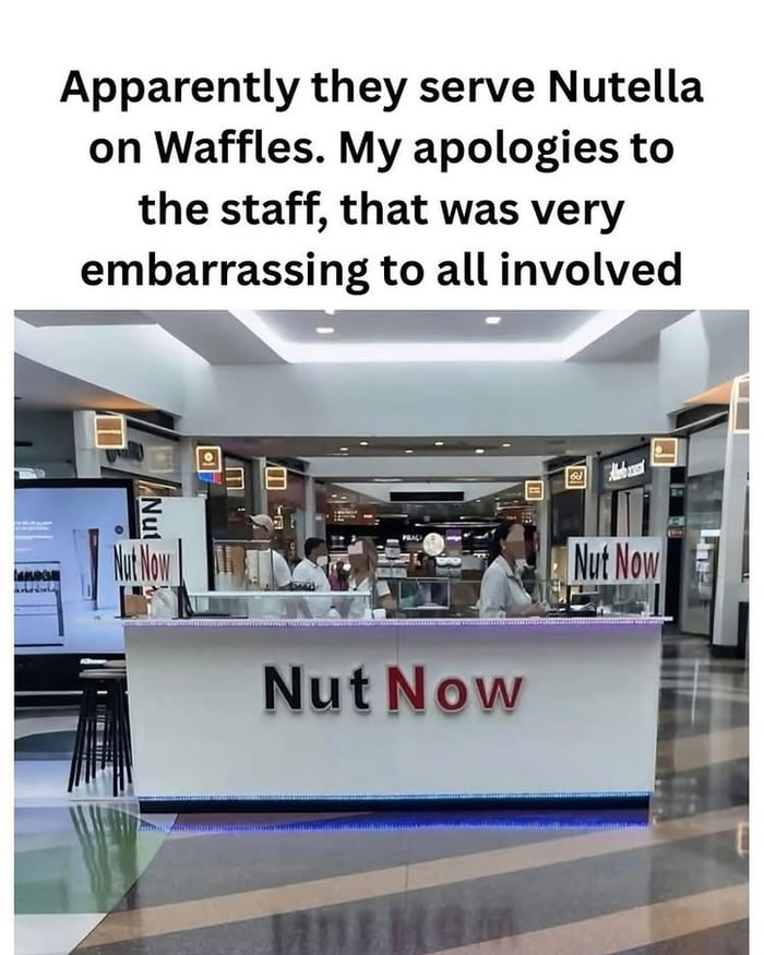 That's an unfortunate name for a Nutella stand - 9GAG