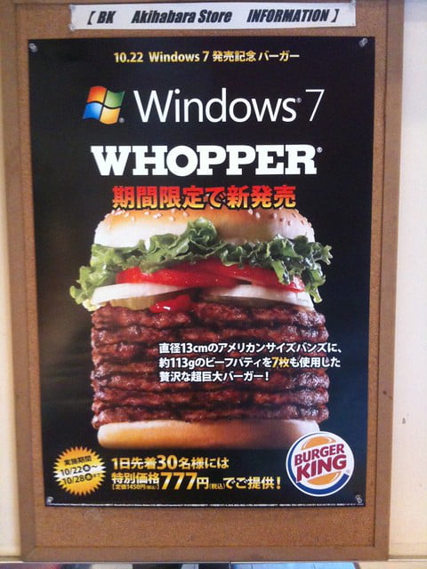 Burger King should bring back the Windows 7 Whopper - 9GAG