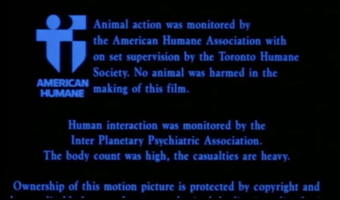The end credits of In the Mouth of Madness (1994) includes an ...