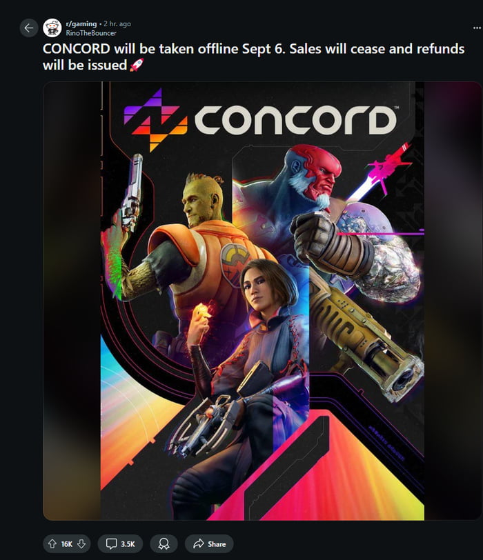 Concord is deleted xD - 9GAG