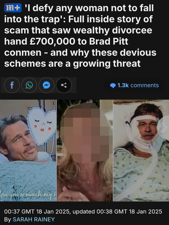 Sure, THAT is and really looks like Brad Pitt..... - 9GAG