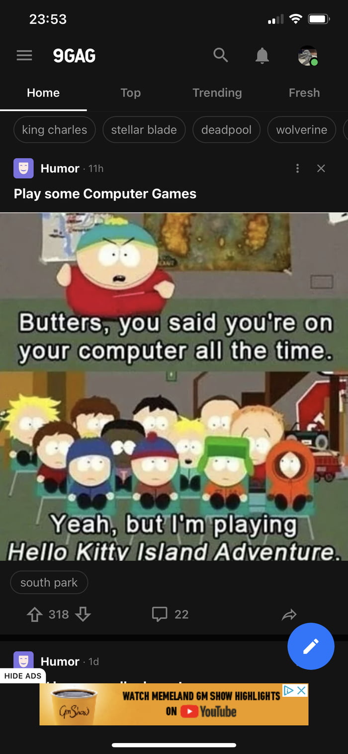 Nice, ad-bar on mobile - 9GAG