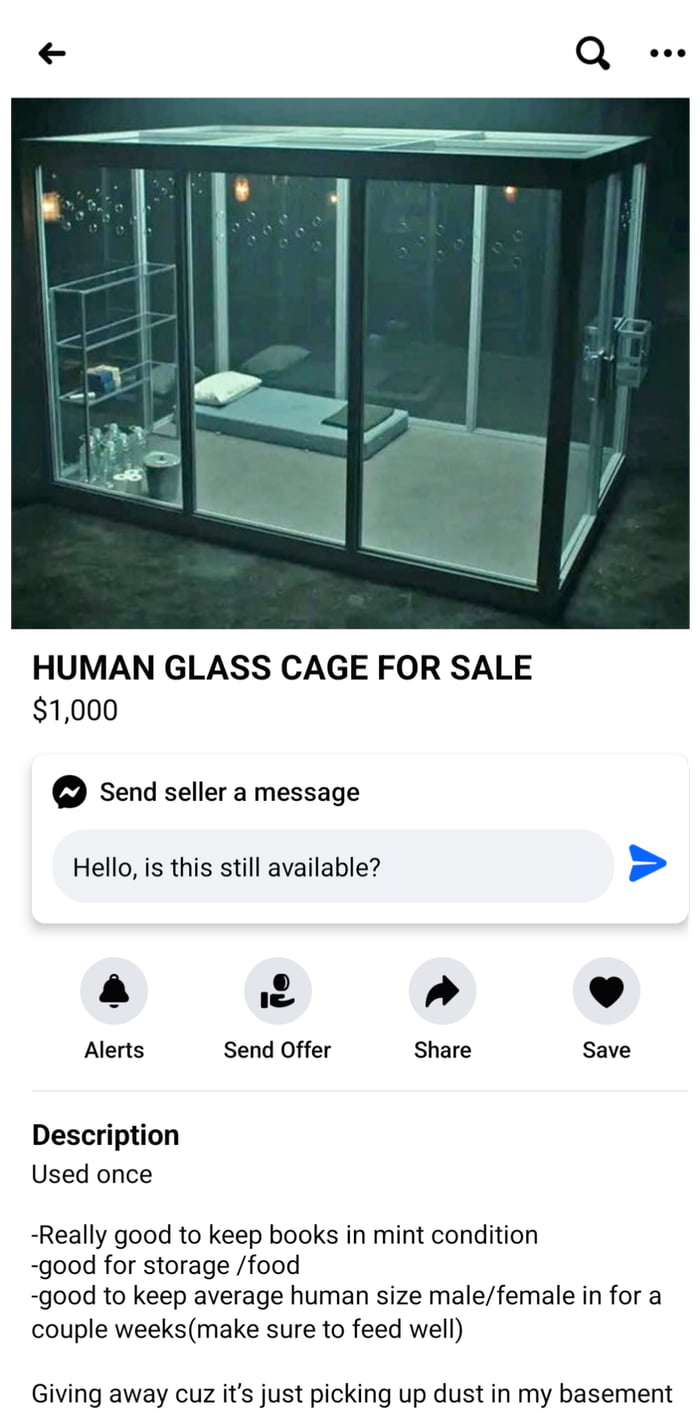 Used human cage for sale - 9GAG