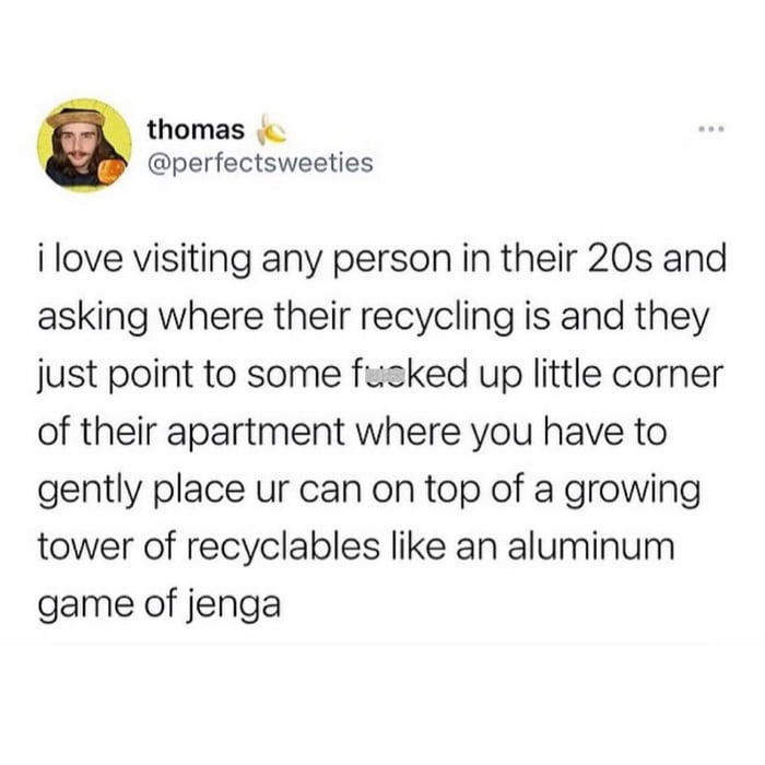 Recycling: The ultimate Jenga challenge - 9GAG