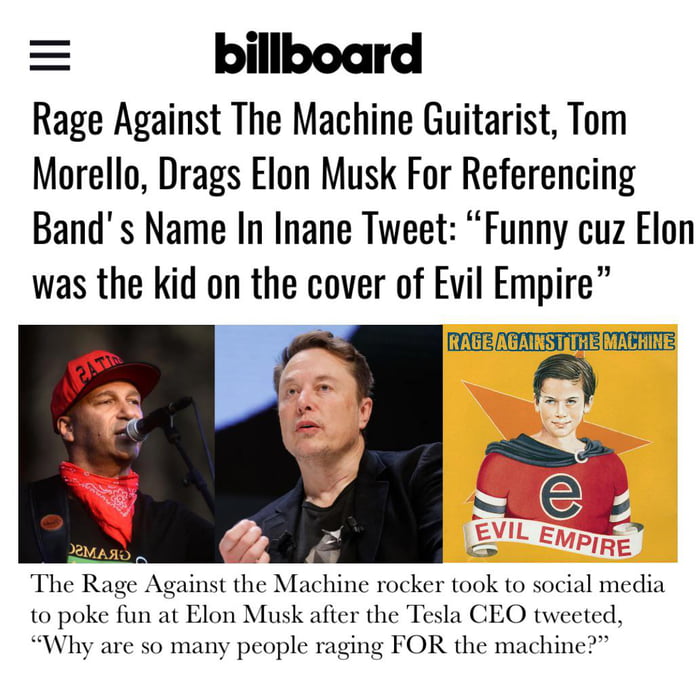 Chief Twit Embarrasses Himself Trying to Reference Rage Against the Machine - 9GAG