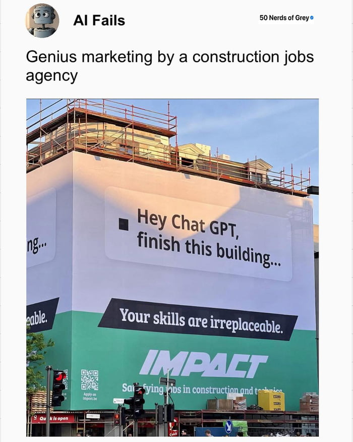 Looks like Chat GPT won't be replacing construction workers anytime soon. - 9GAG