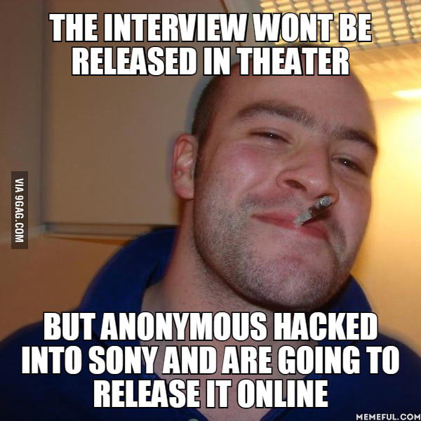 The interview wont be released in theater. But anonymous hacked into ...