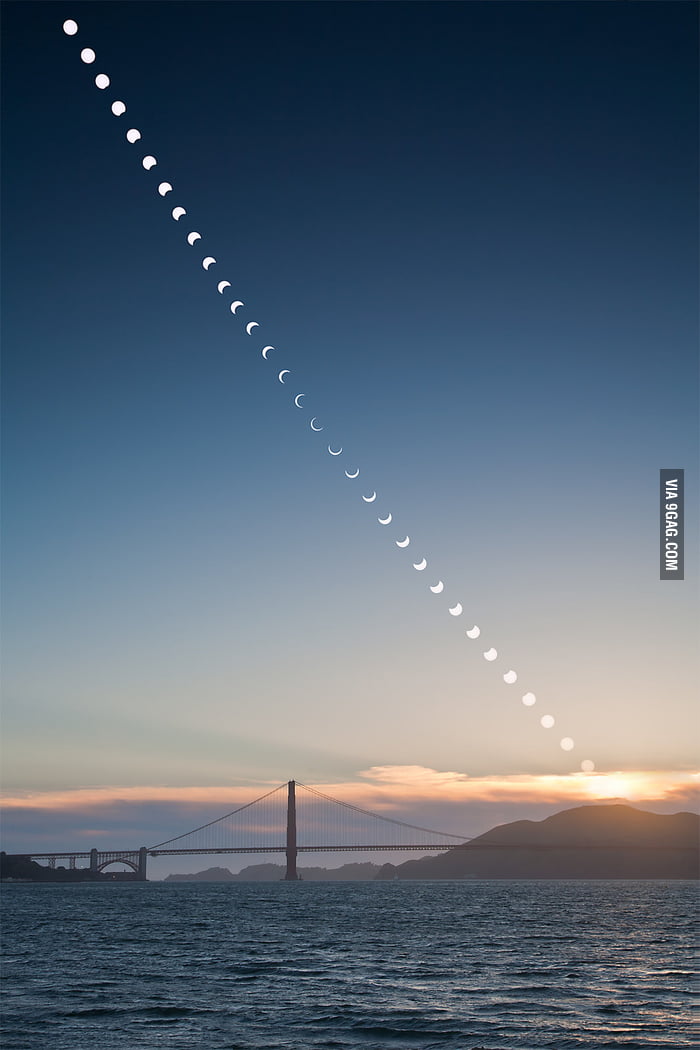 Eclipse over the Golden Gate Bridge - 9GAG