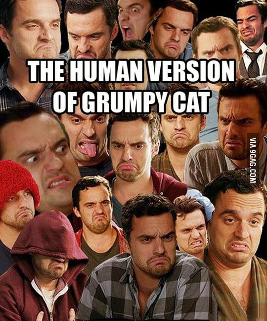 Nick Miller = Grumpy Cat - 9GAG